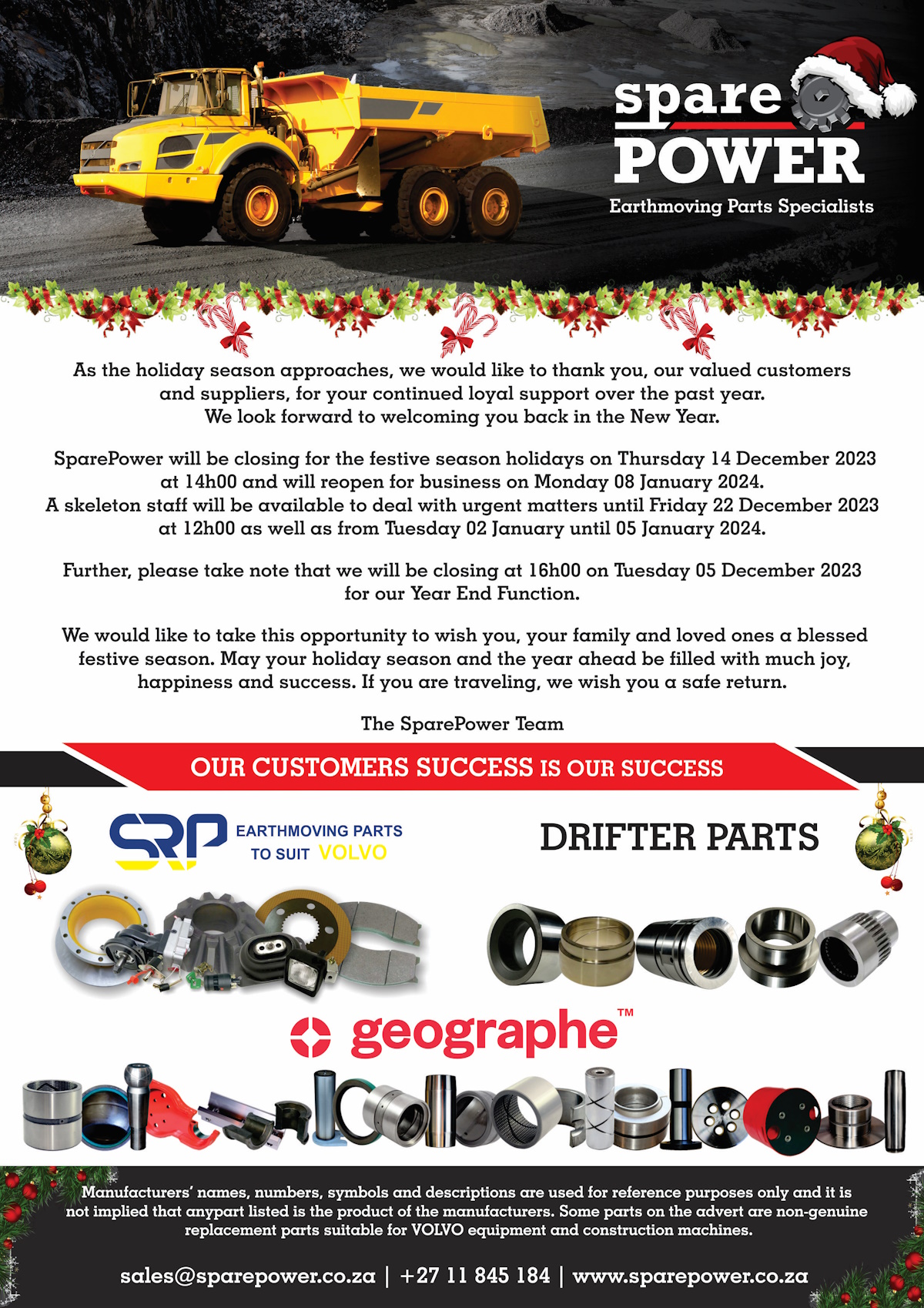 Spare Power Year End Notice December 2023